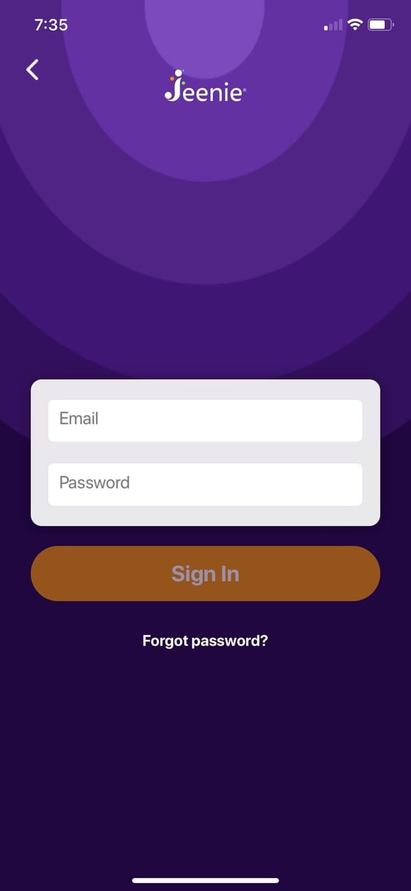 Login to Your Jeenie Account