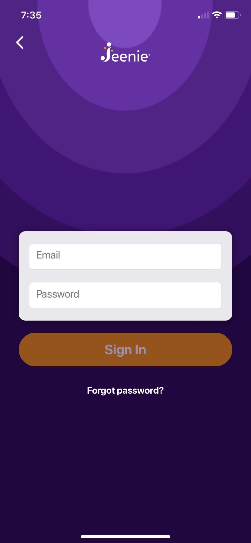 Login to Your Jeenie Account
