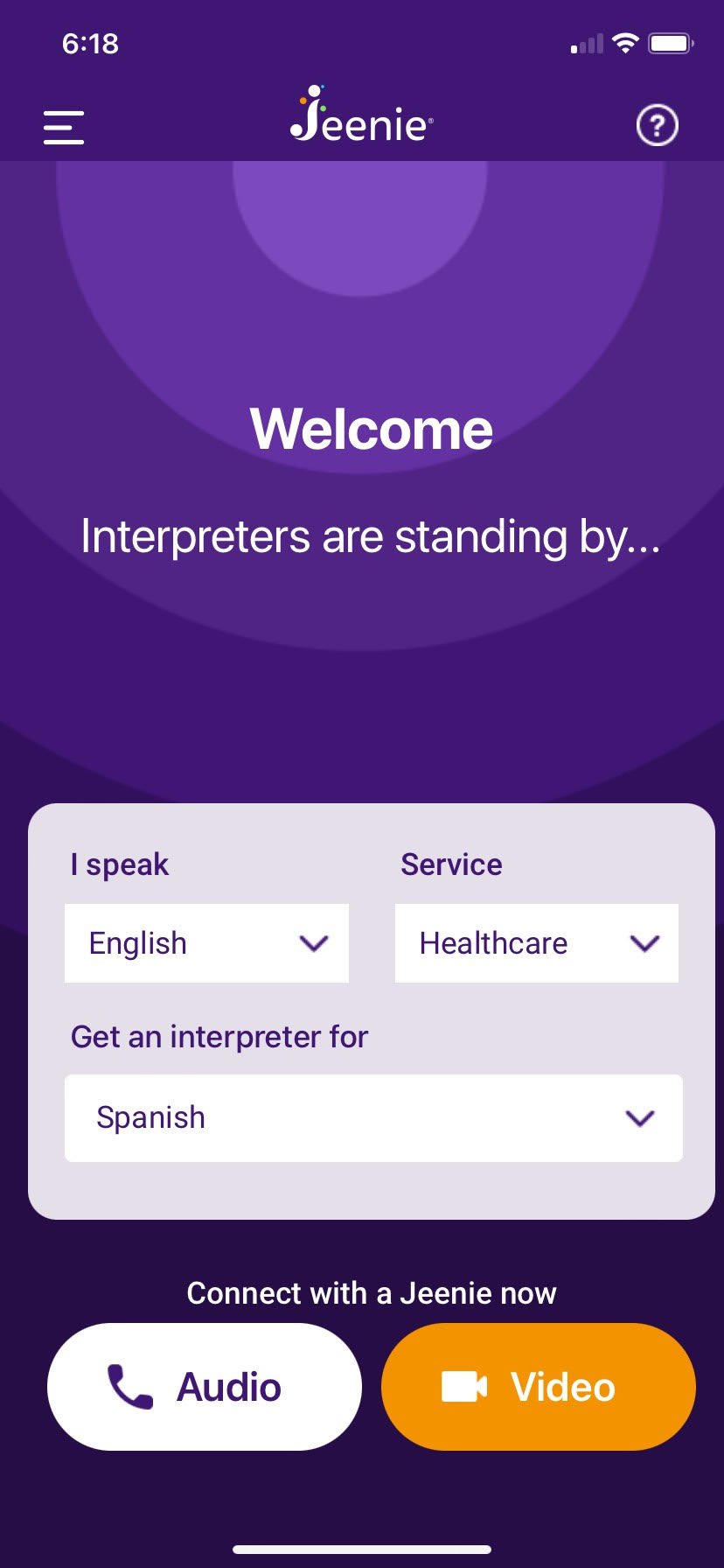 Placing an on-demand Jeenie call